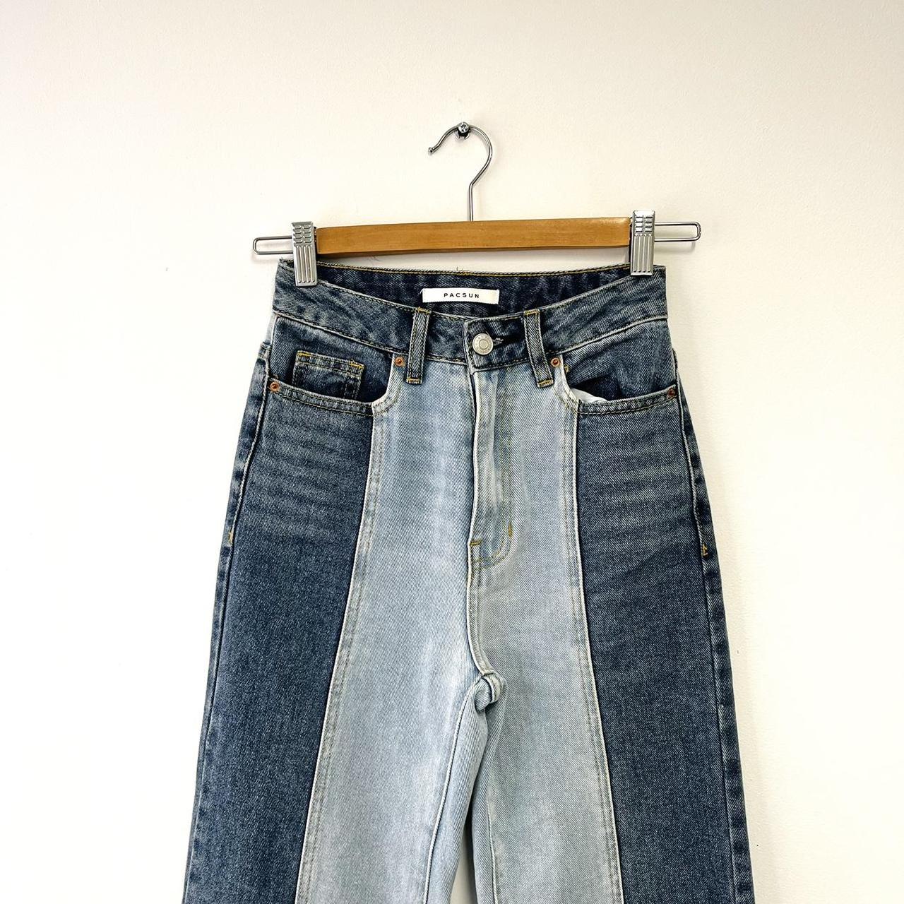 Straight leg two-tone denim jeans from Pacsun. Size... | Depop