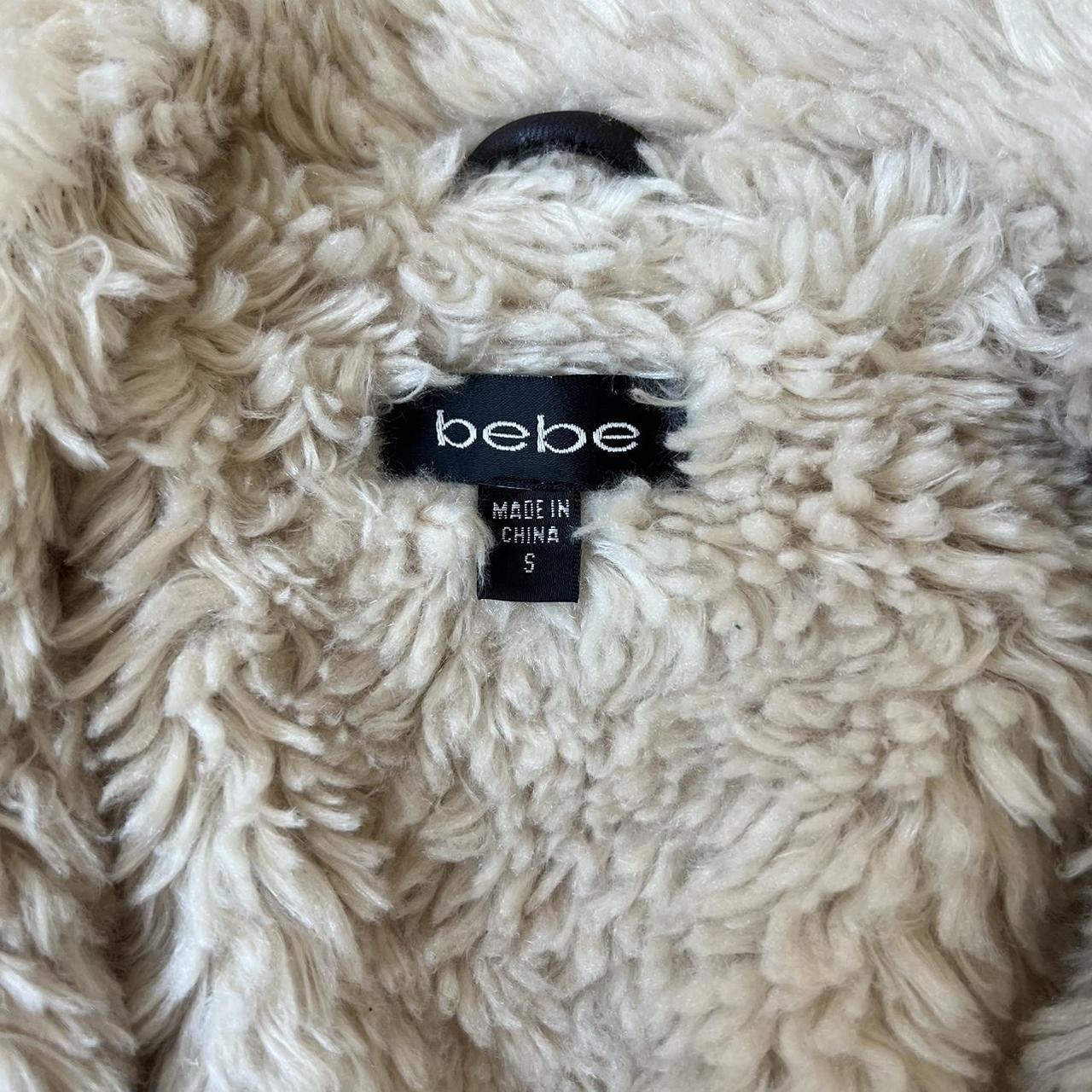 Bebe Brown Leather jacket Size- S Message for... - Depop