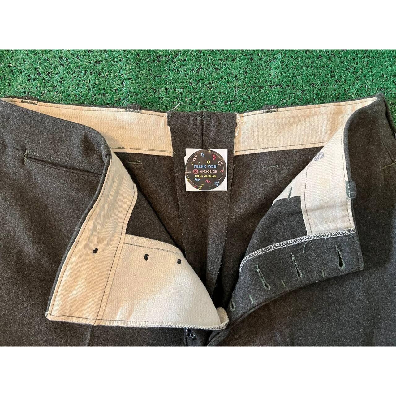 Vintage Heavy Wool Military Pants Trousers Mens 32x28 - Depop