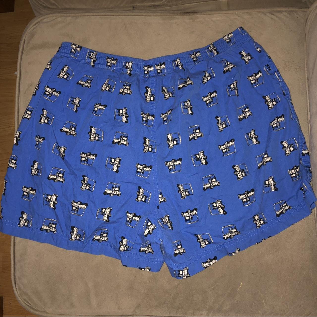 Blue and white golf cart boxer shorts #blue #white... - Depop