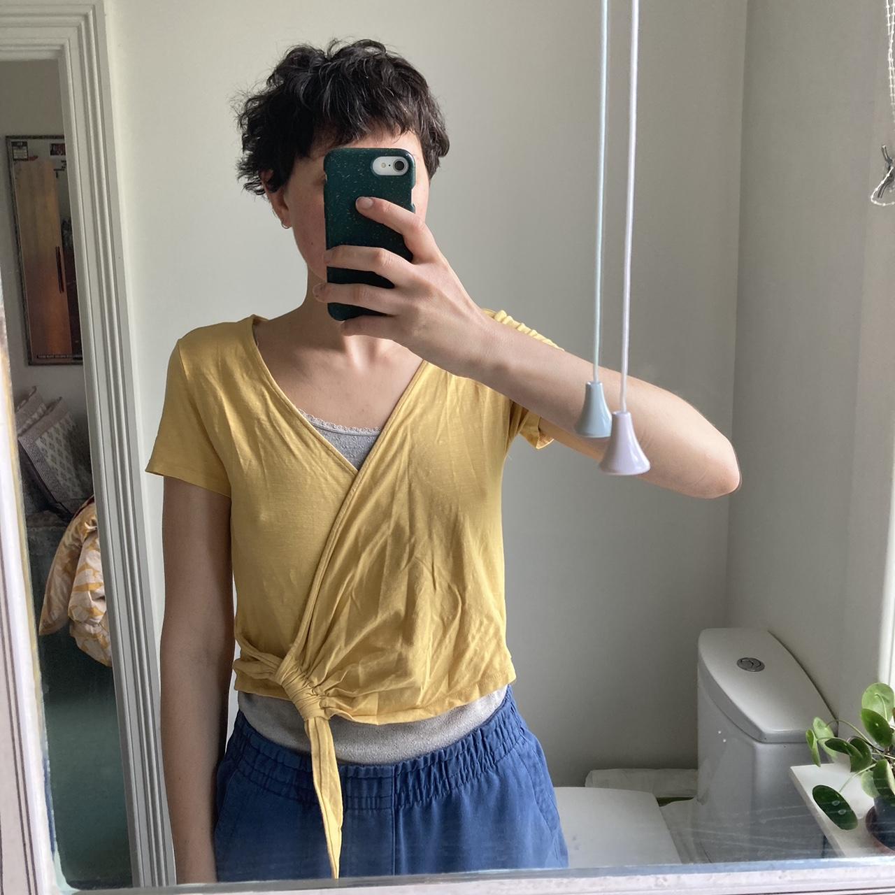 🌼Monki yellow wrap t-shirt, small🌼 This is the... - Depop