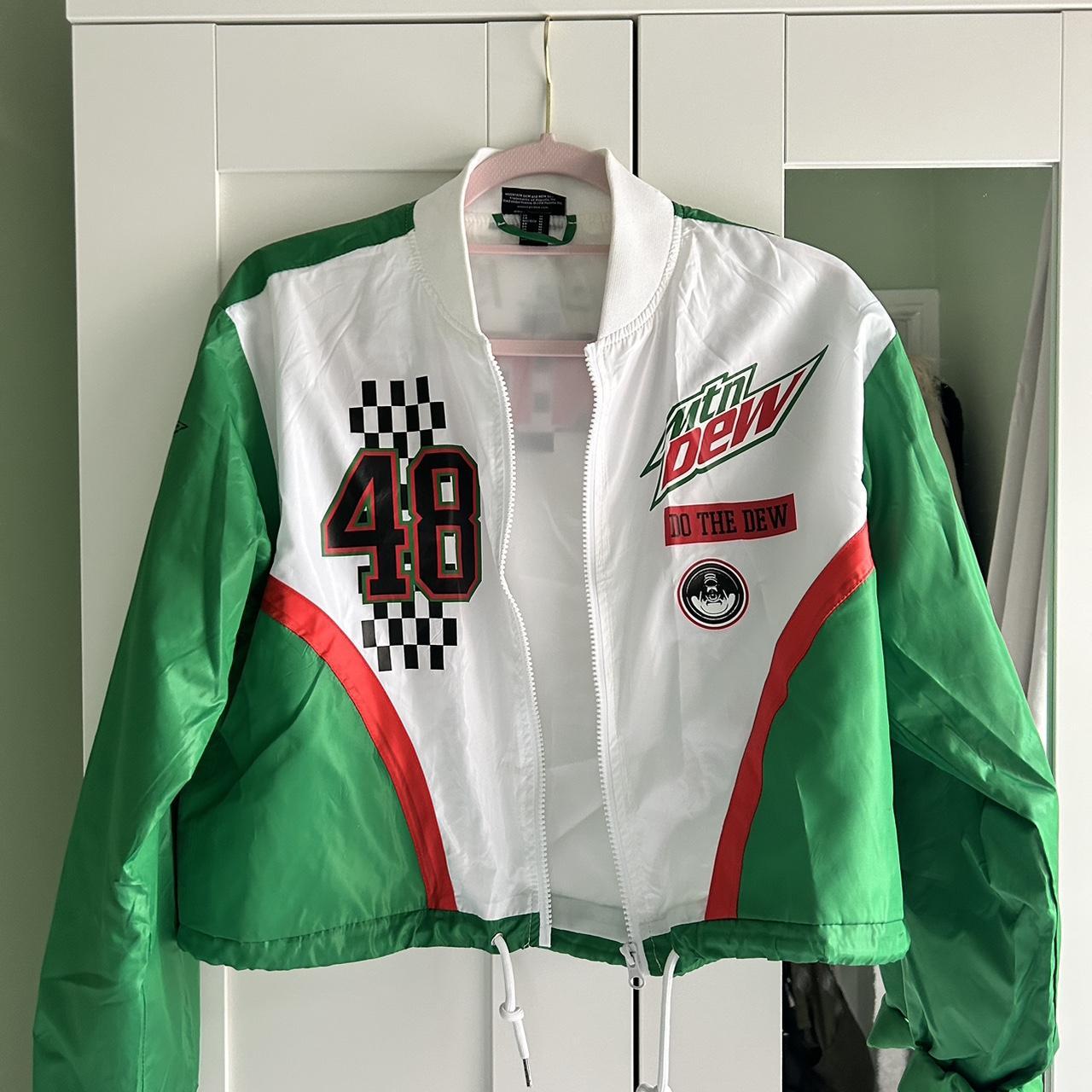 mtn dew biker jacket size m hardly worn - Depop