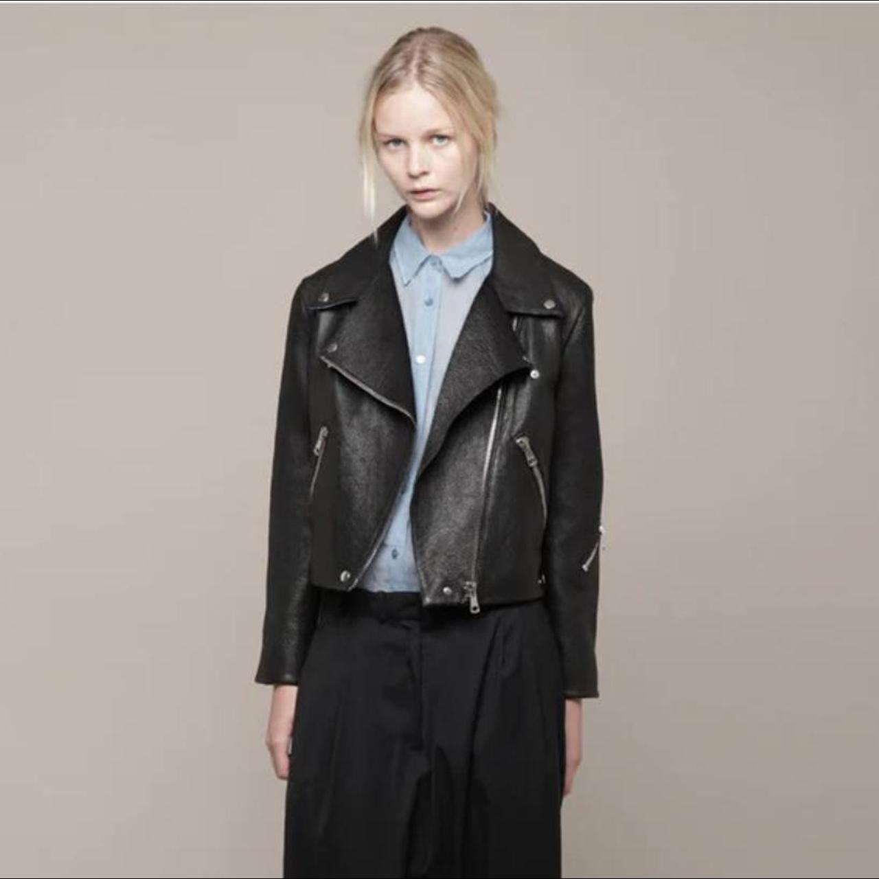 ACNE STUDIOS “RITA” LEATHER MOTO JACKET, SIZE... - Depop