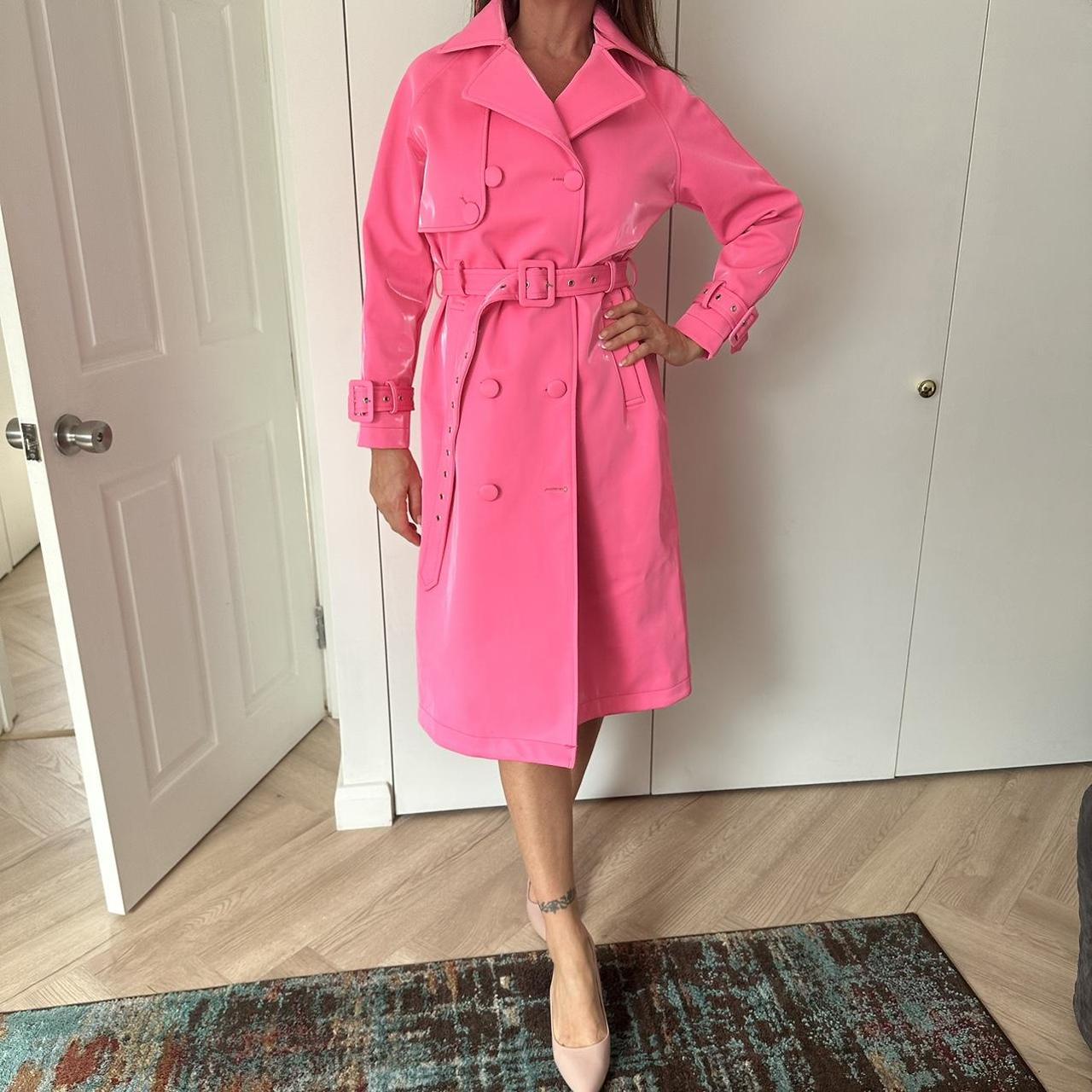 Azalea Wang PVC Pink Trench Coat. Perfect for your... - Depop