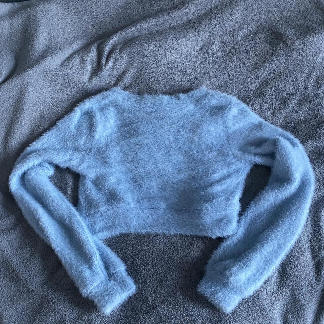 Bershka blue fuzzy cropped cardigan 💙 Love it just... - Depop