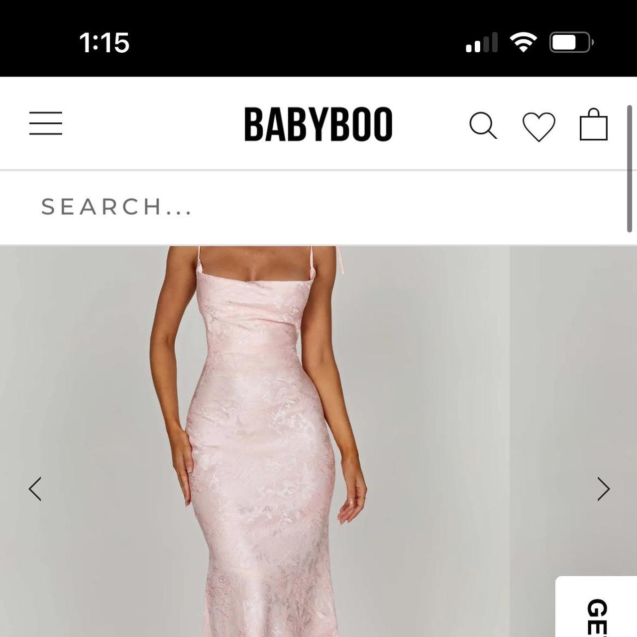 Pink lace dress with corset style tie up back and... - Depop