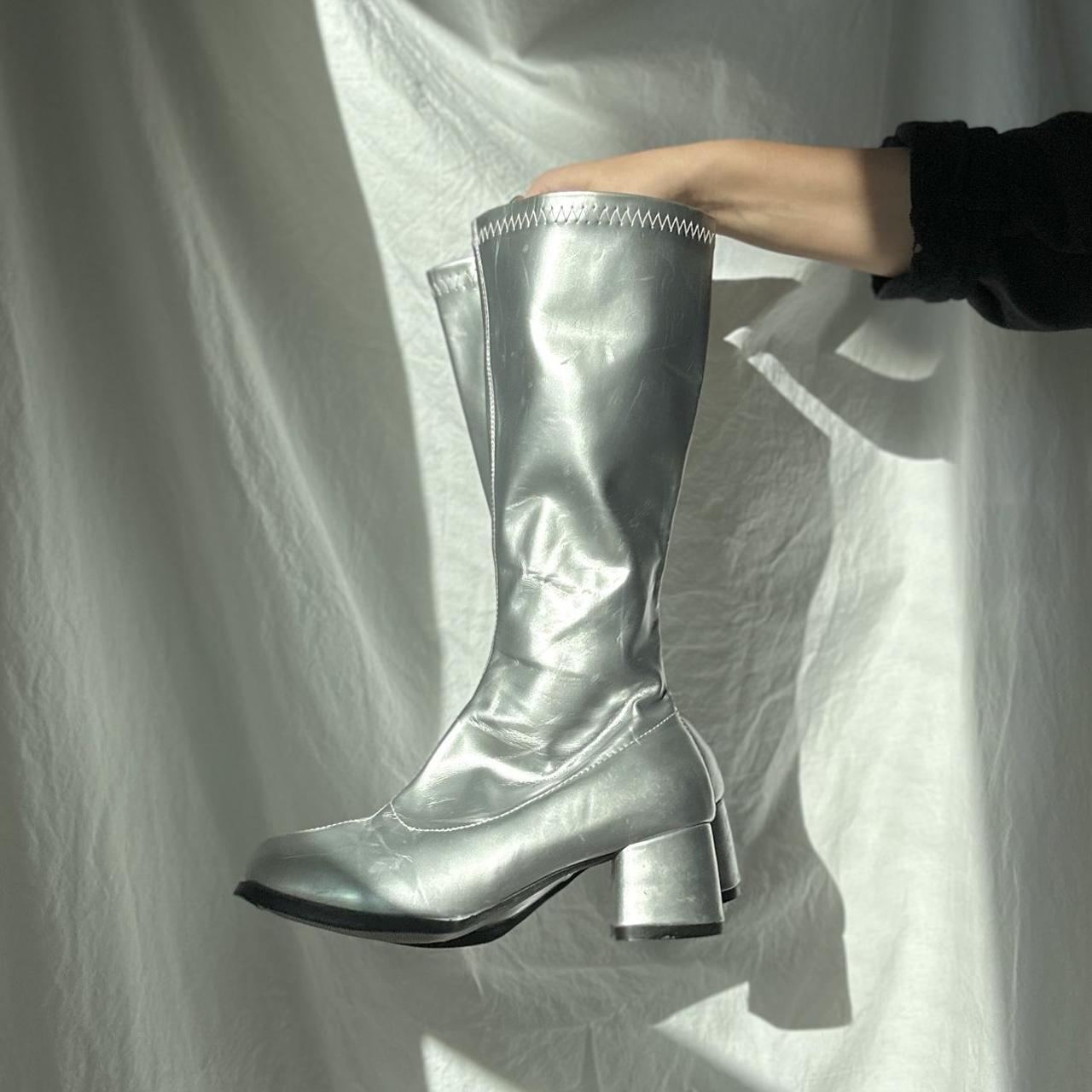 Women's Silver Boots | Depop