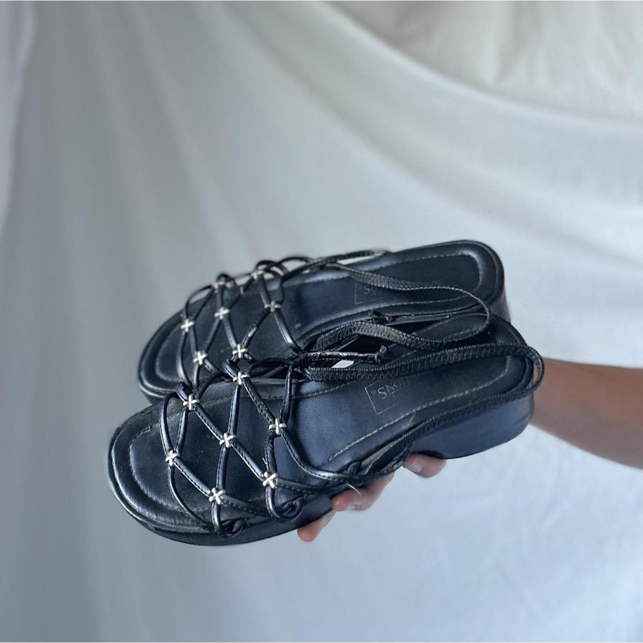 ON HOLD strappy 00s sandals ♡ labeled a size 6.5... - Depop