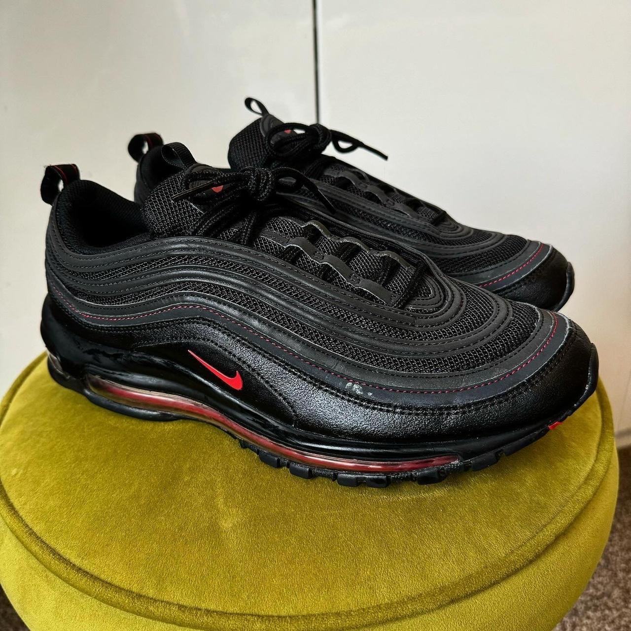 NIKE AIR MAX 97 BLACK/UNIVERSITY RED (UK 10) #nike... - Depop