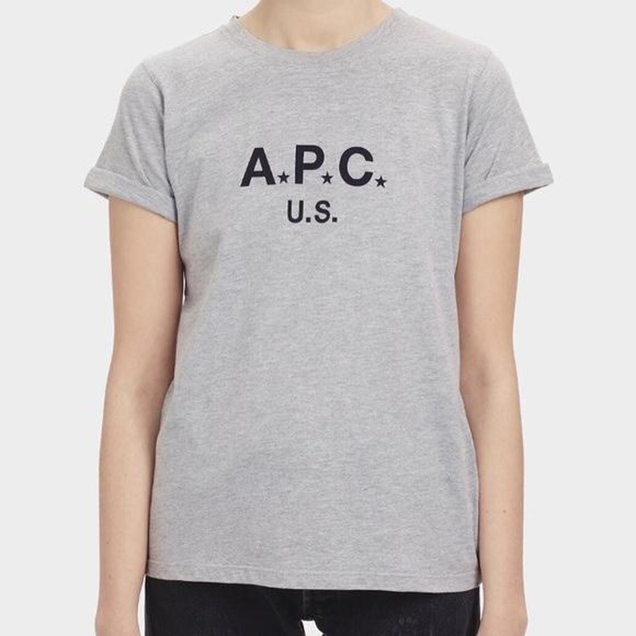 A.P.C logo tee Gray cotton tee with apc us star... - Depop