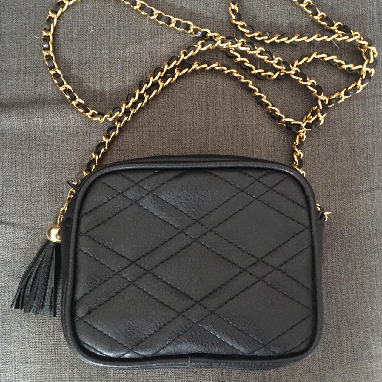 Vintage BHS quilted chain bag faux/vegan leather.... - Depop