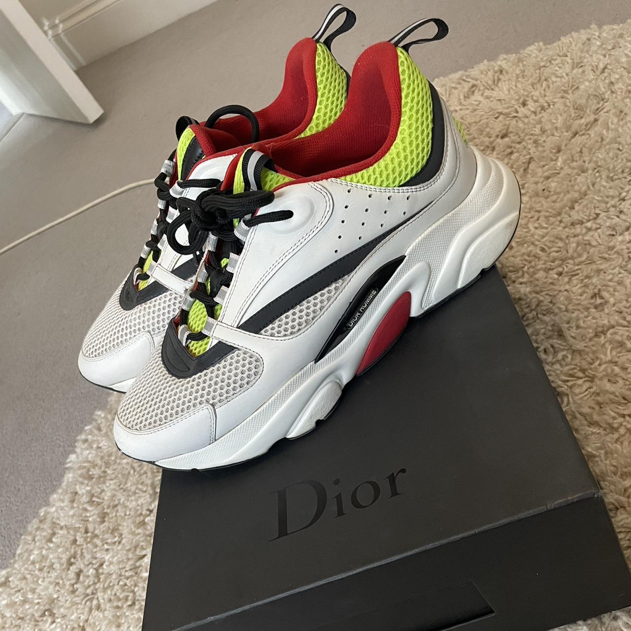Dior b22, white lime and red. Very well looked after... - Depop
