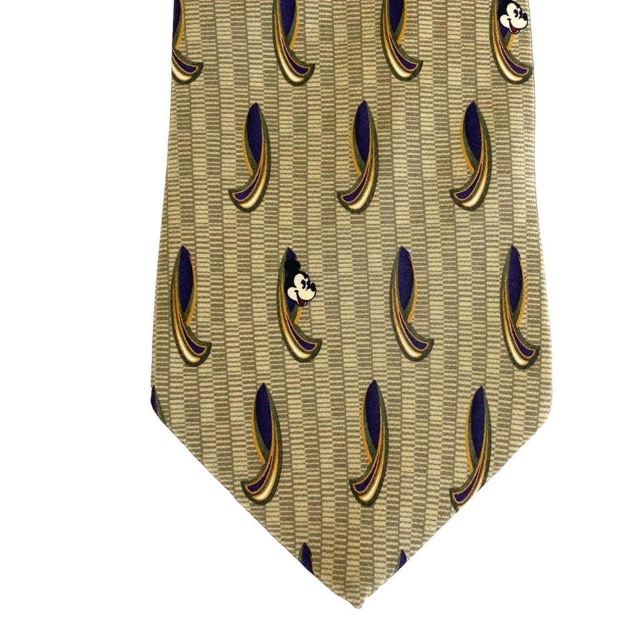 DISNEY mickey inc tie Vintage 1980"s Mickey Beige... - Depop