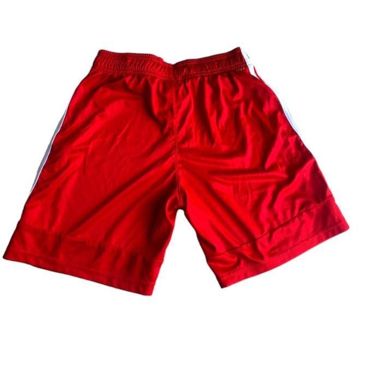 ADIDAS Classic 3 Striped Sports Red Shorts Boys Age... - Depop