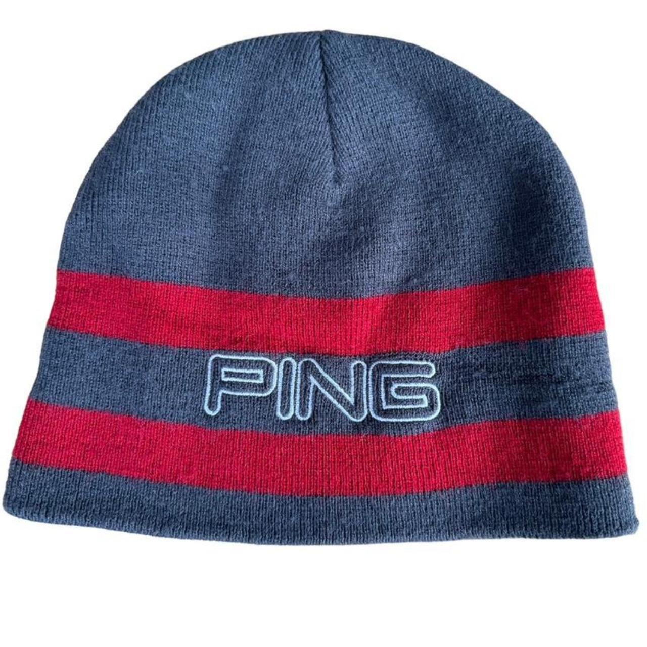 PING Grey & Red Striped One Size 100% Acrylic... - Depop