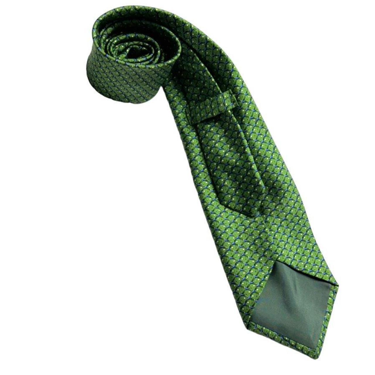 RODERICK CHARLES London Green Patterned Tie 100%... - Depop