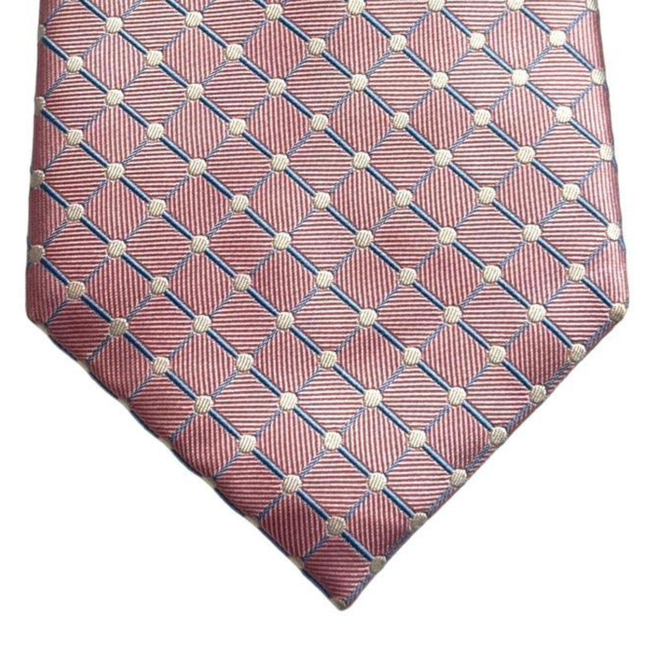 T.M.LEWIN Pink Patterned Tie All Silk Men's... - Depop