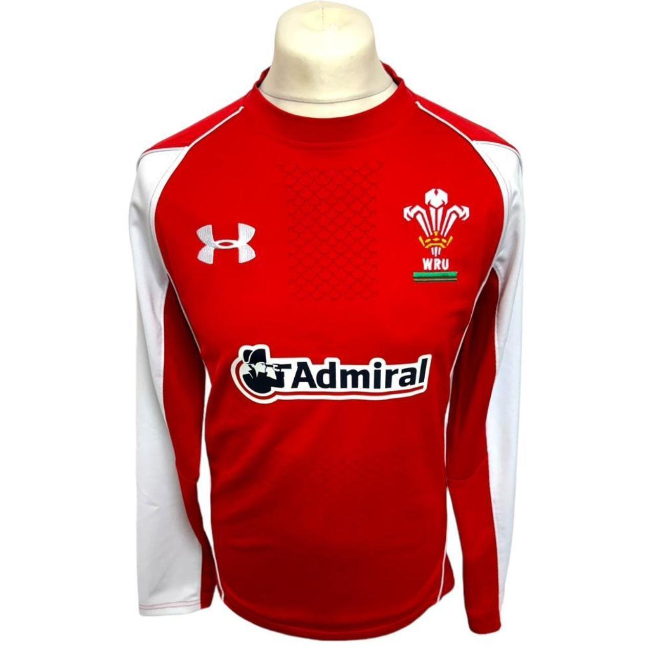 WRU WALES Shirt Size XL Men's Red Rugby Actiwear... - Depop