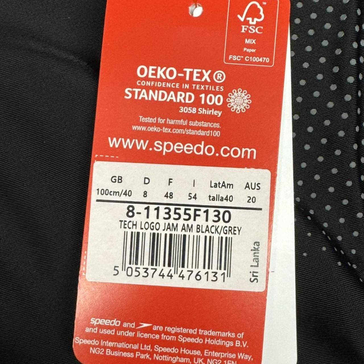 Speedo Mens Tech Logo Jammer Black/Grey Code:... - Depop