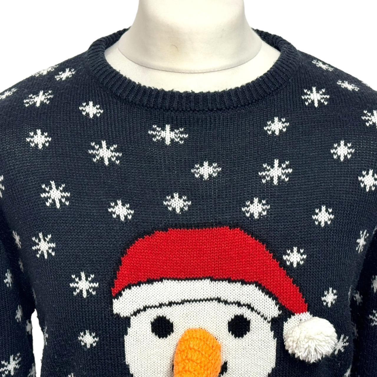CEDARWOOD XL Christmas Snowman Jumper Navy & White... - Depop