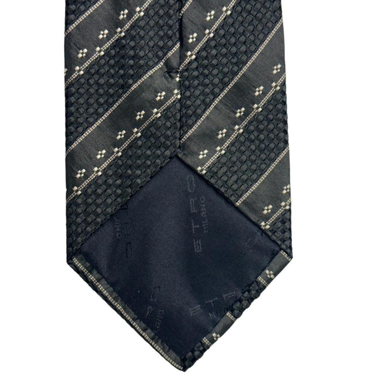 ETRO 100% Silk Black & Silk Patterned Tie Men's Made... - Depop