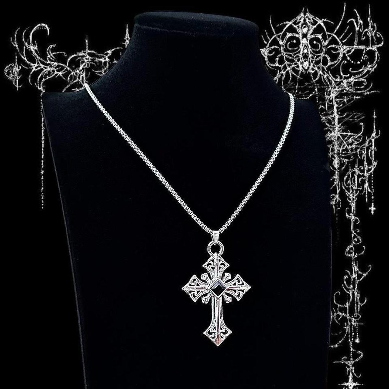 Punk Cross Necklace ♰ - 22” Length 🖤 tracked... - Depop