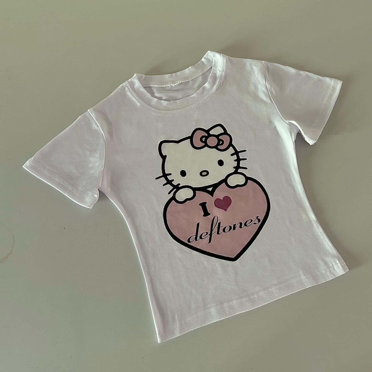 ౨ৎ Hello Kitty Deftones Tee ⋆｡˚ tracked shipping... - Depop