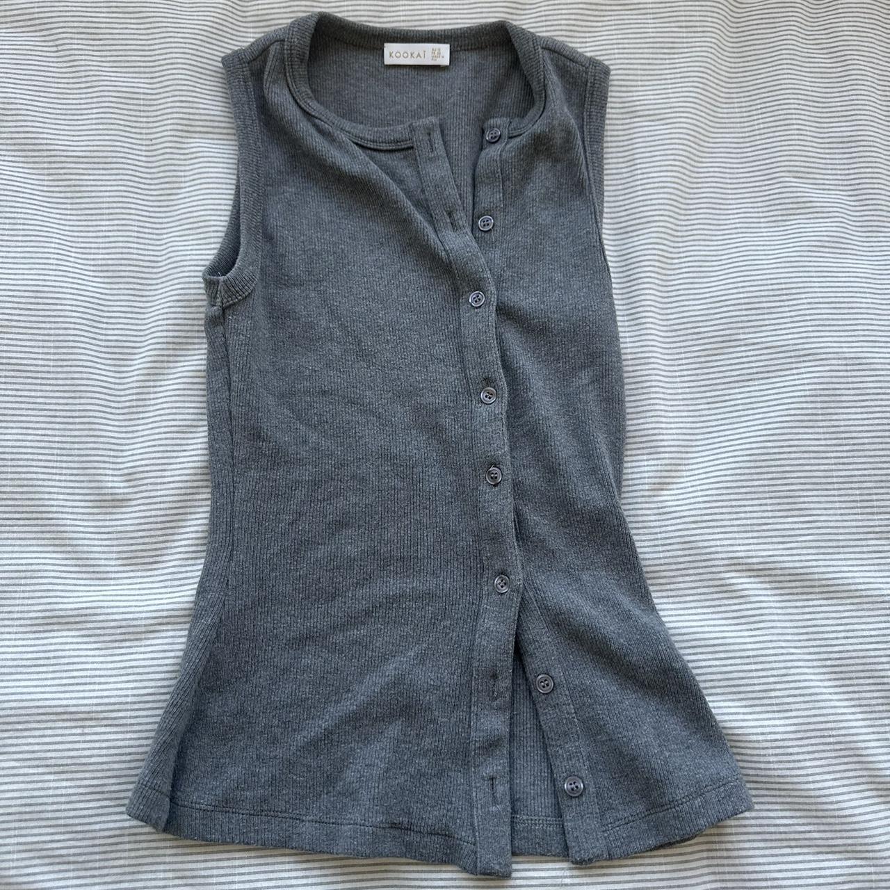 Kookai Bec Button Tank in the perfect grey! Size... | Depop