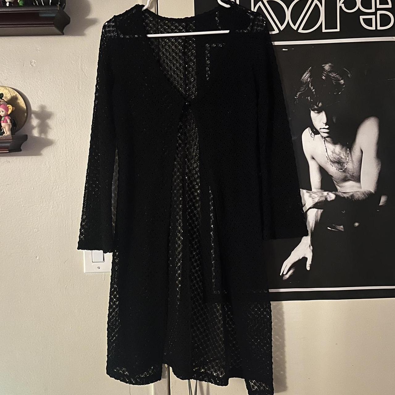 goth knit coverup cardigan super cute but doesn’t... - Depop