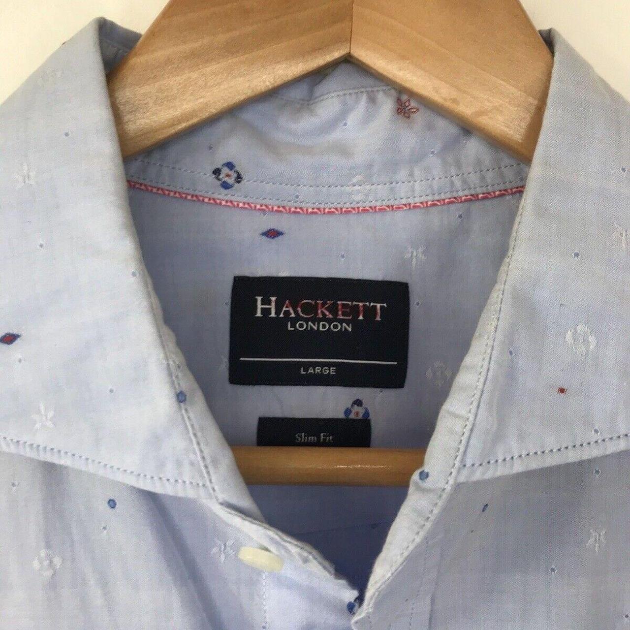 Hackett London Men’s Blue Floral Pattern Casual Slim... - Depop