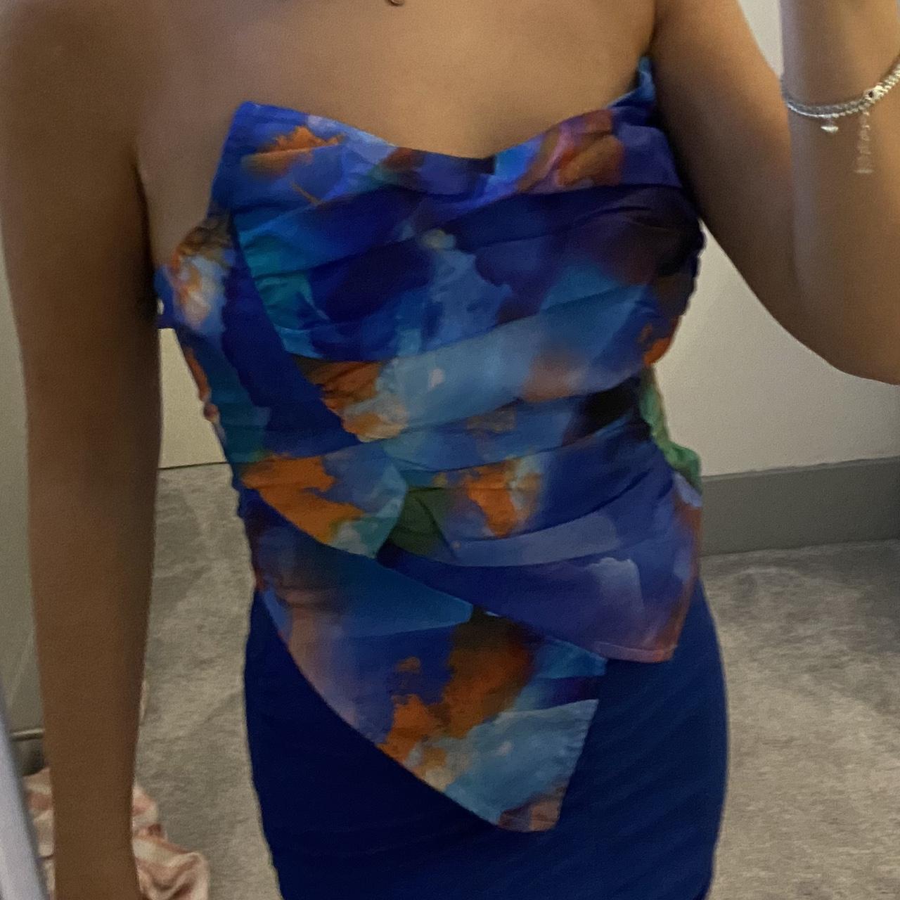 blue corset from pretty little thing size 8 worn... - Depop