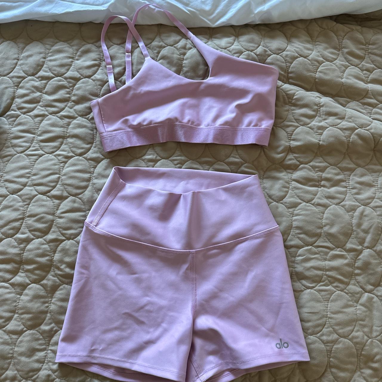 Alo set Comes with bra and biker shorts Both size... - Depop