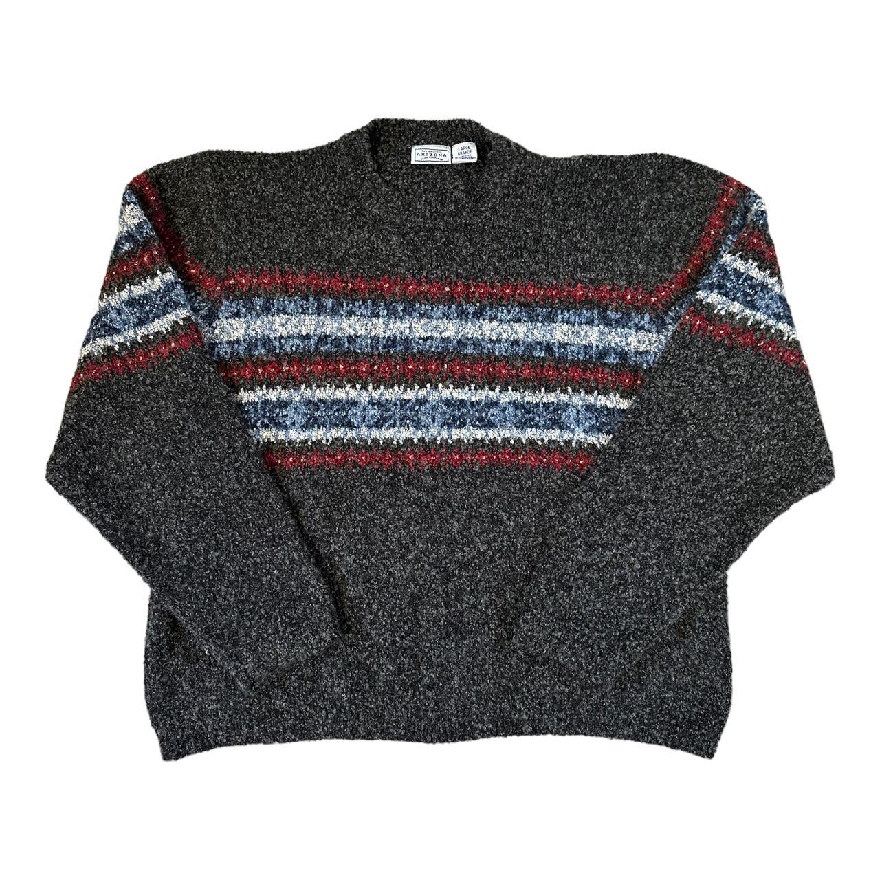 Arizona grey striped sweater - Size large (fits a... - Depop
