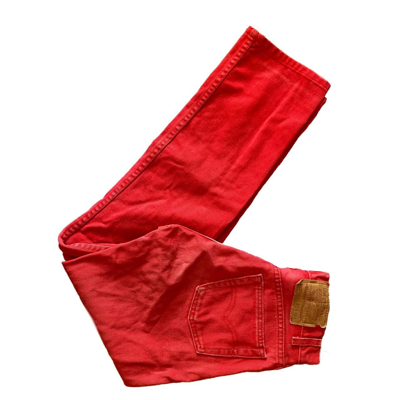 Unique red 502 levi’s jeans High waisted with... - Depop