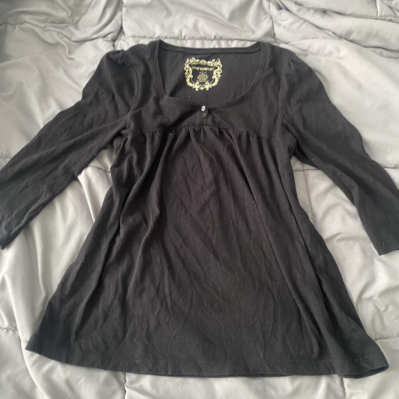 One Step Up Women's Black Shirt | Depop