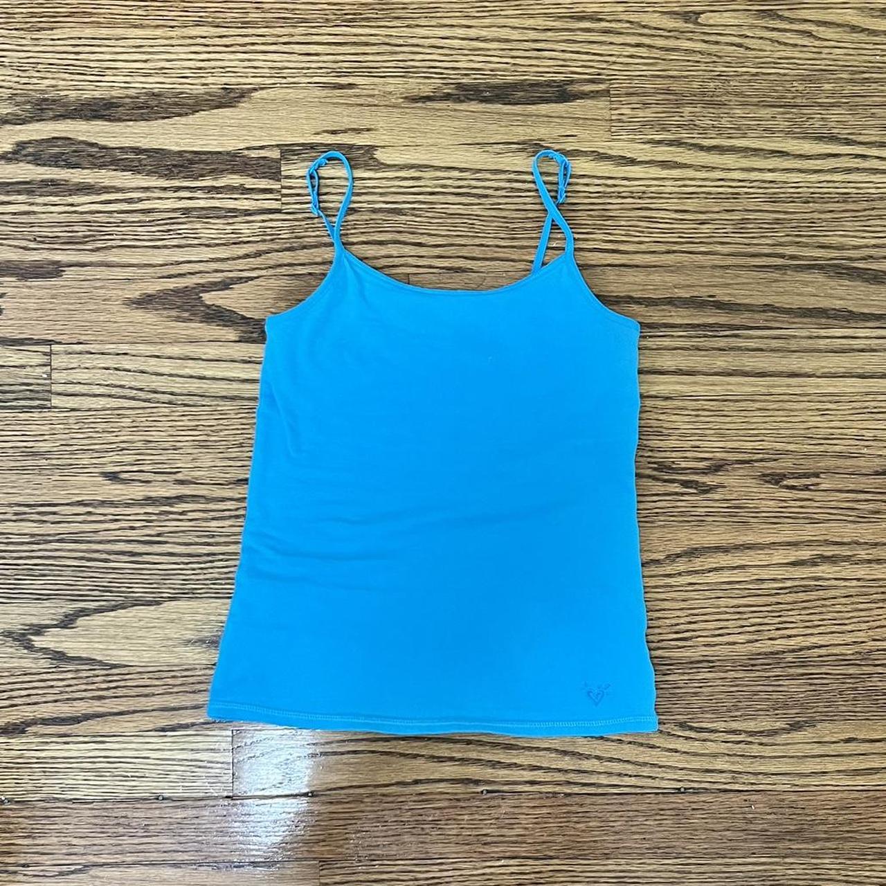 bright blue cami tank w built in bra. kids zing... - Depop