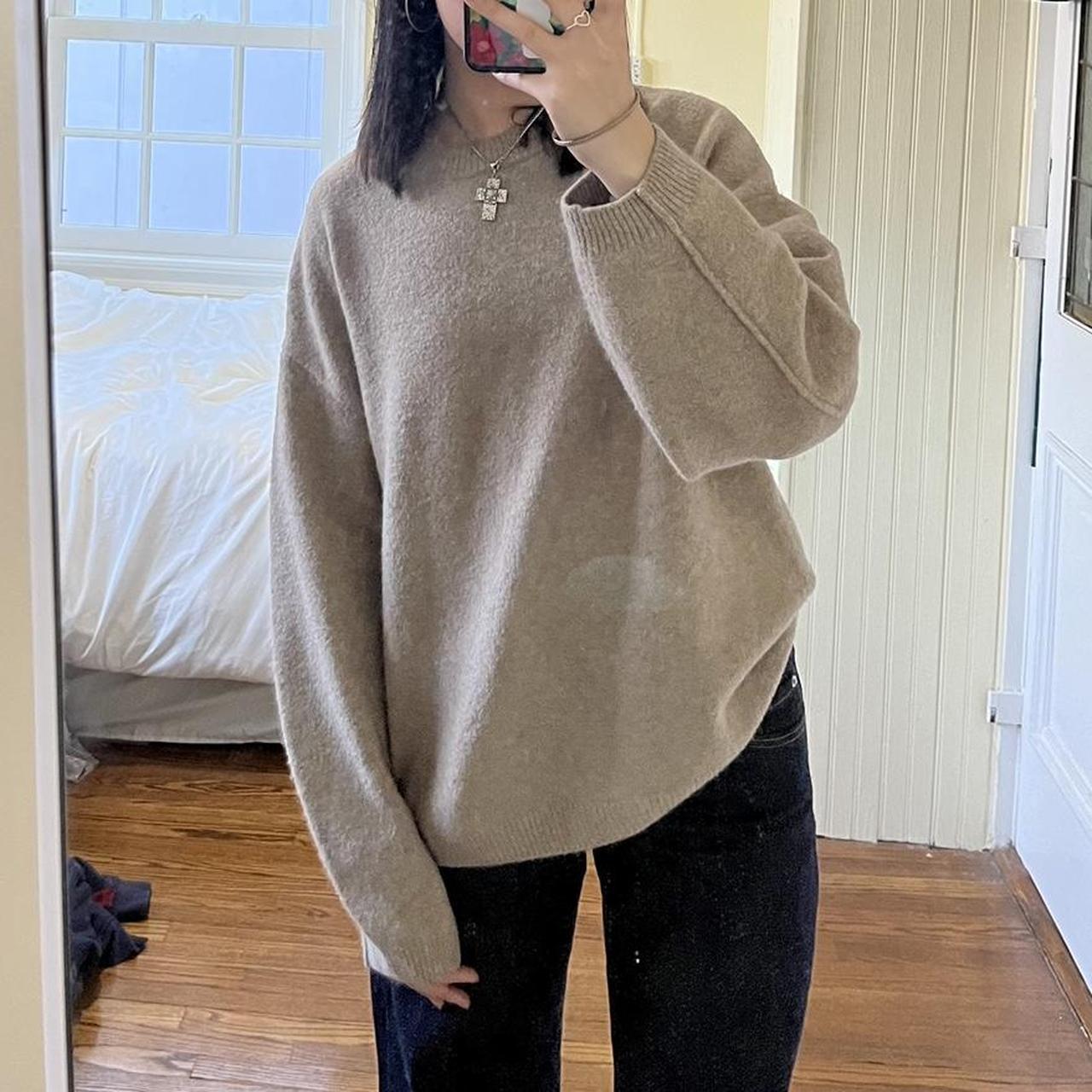 oversized tan sweater. softest material ever. shown... - Depop