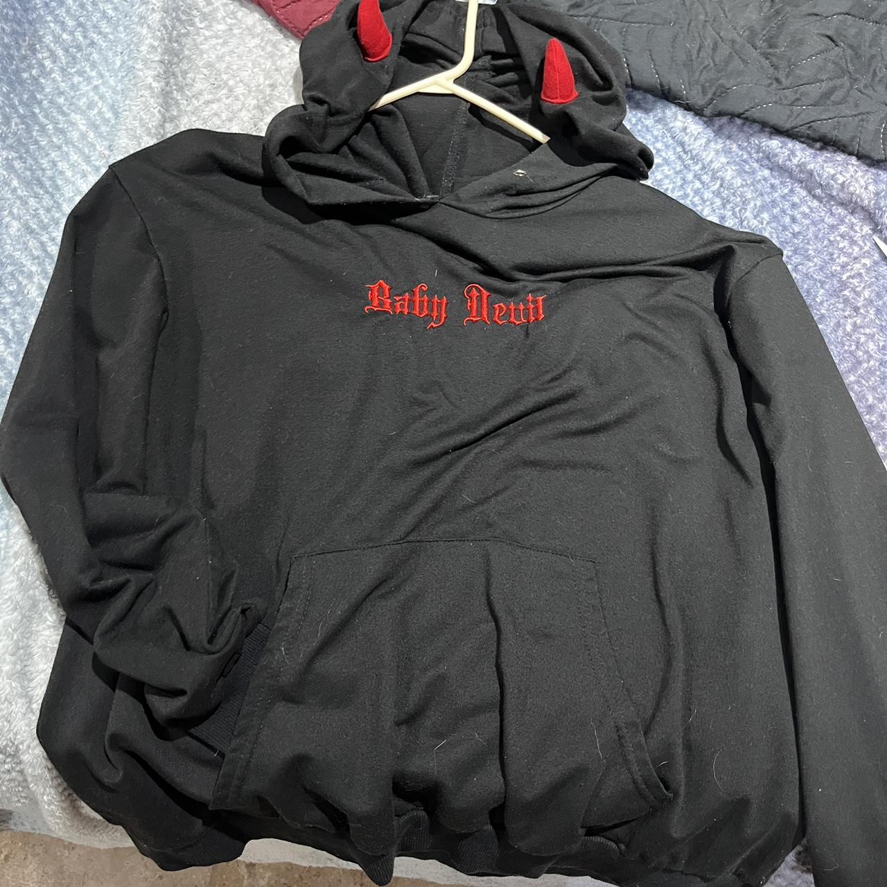 Devil Hoodie Super cute wings and horns Size... - Depop