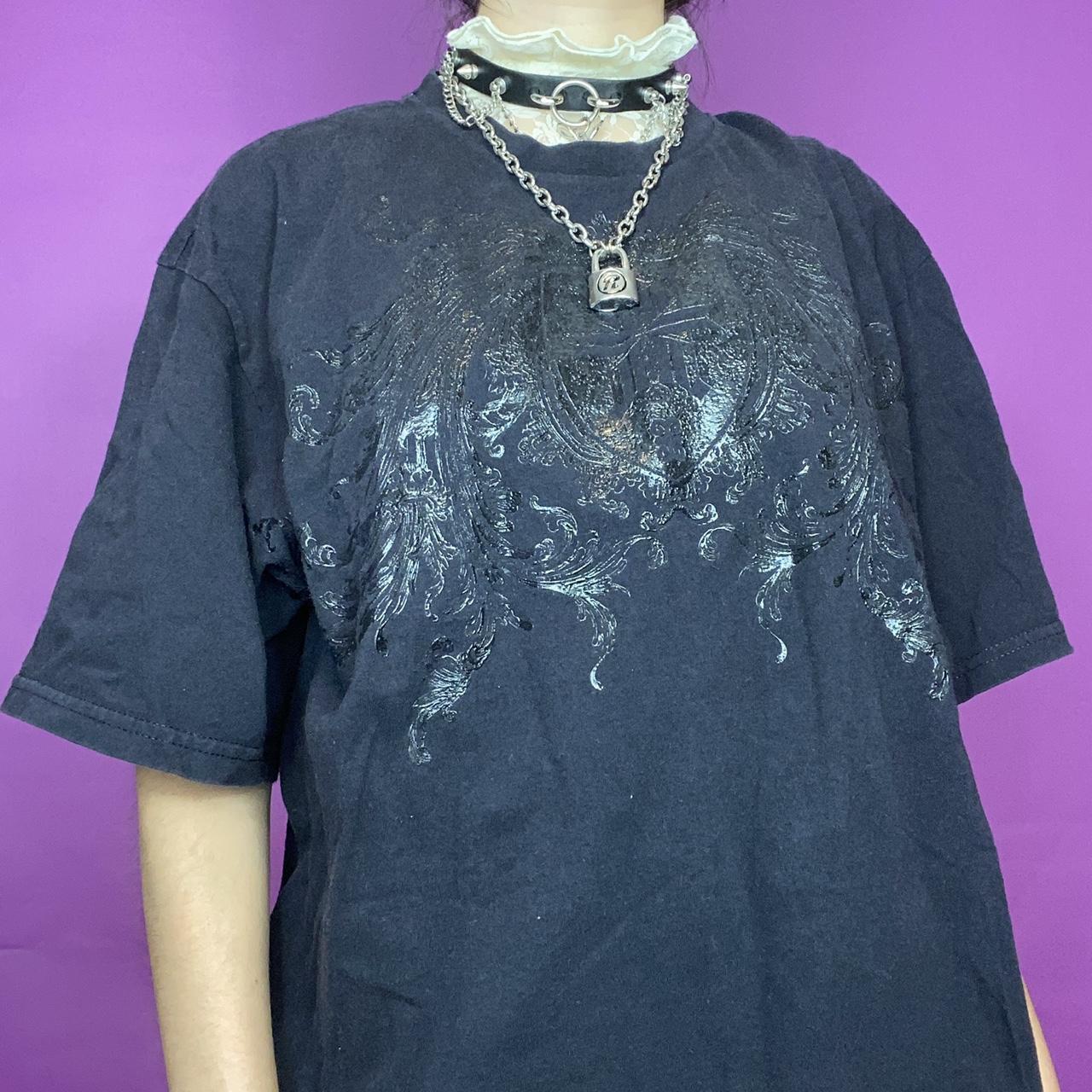 cyber y2k grunge graphic tee by LL Cool J in the... - Depop