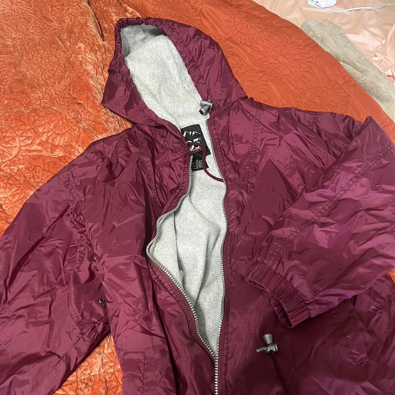 Medium vintage 105 meridian maroon windbreaker with... - Depop
