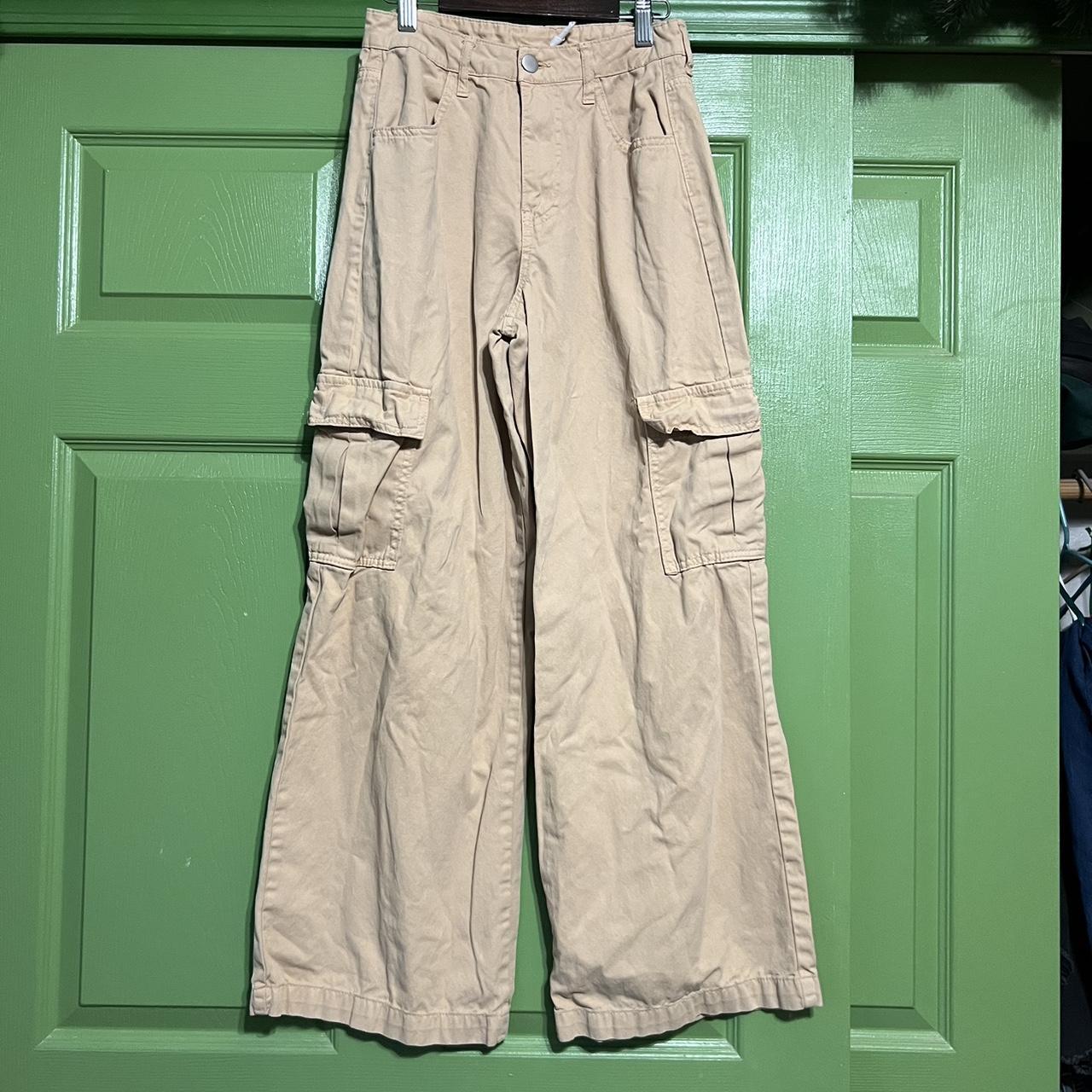 Wide Leg Tan Cargo Pants From Brand Timing Fit Like Depop