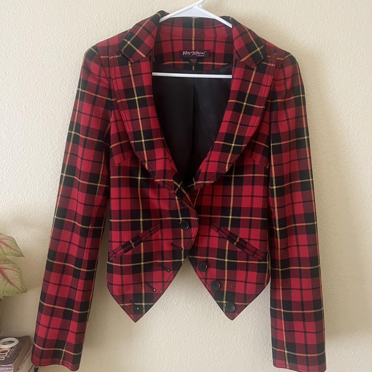 Vintage Betsey Johnson plaid blazer, reminiscent of... | Depop
