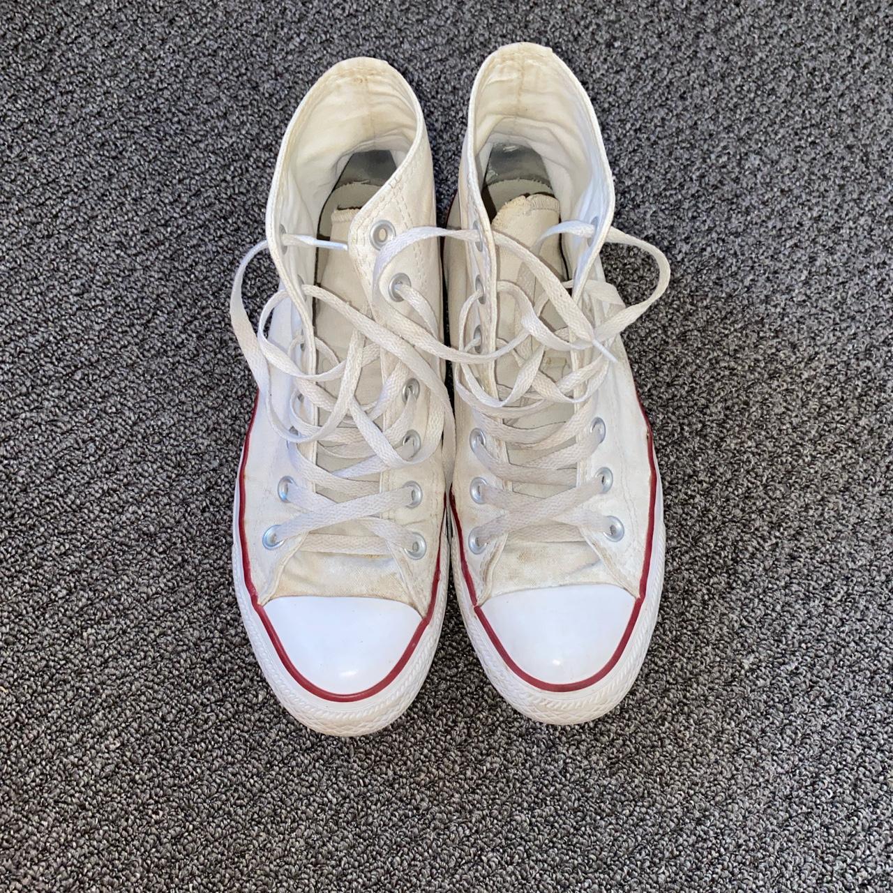 white converse high top shoes size 39 EUR are used... - Depop