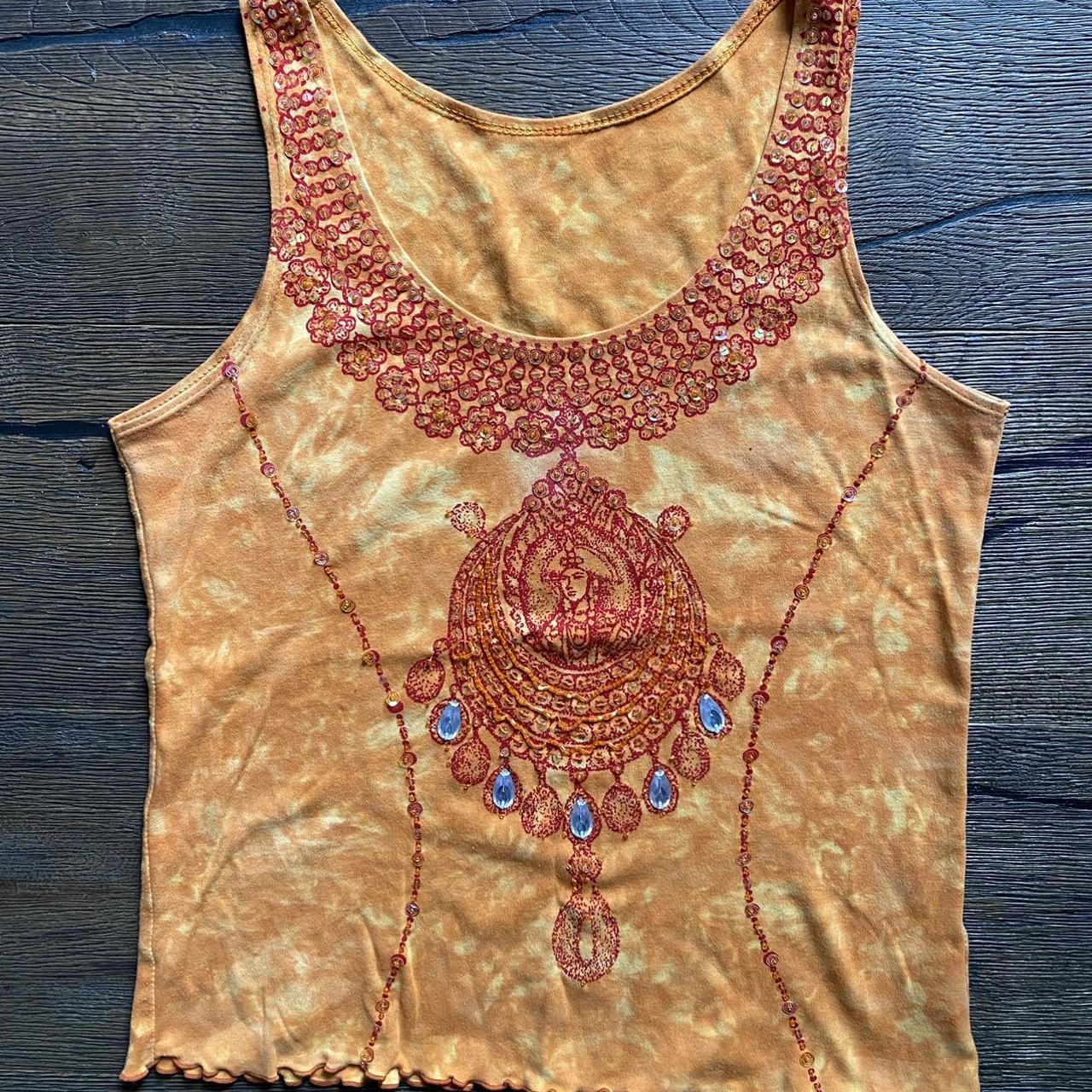 Lovely vintage upsara embellished vest top #hippy... - Depop