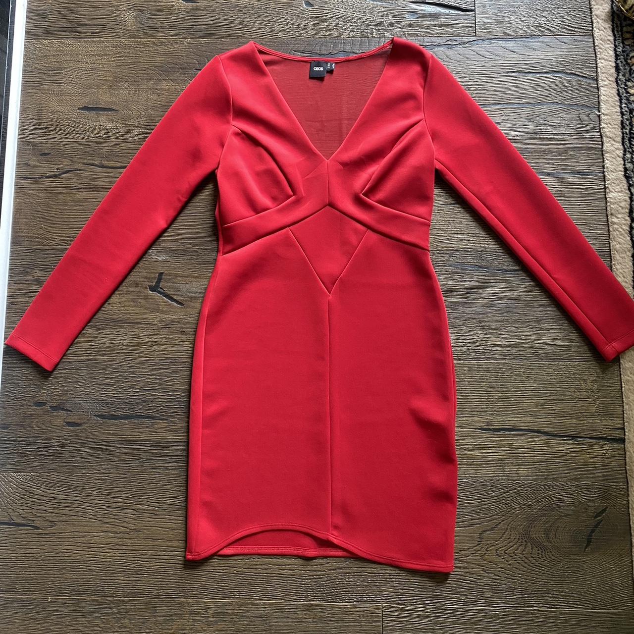 Lovely red mini dress with gorgeous mesh detail.... - Depop