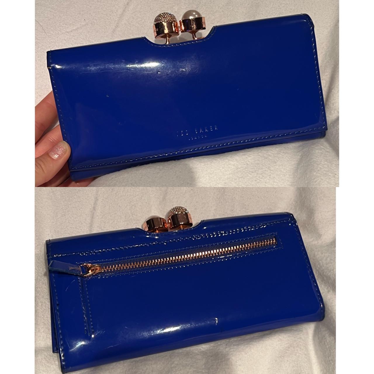 TED BAKER PURSE PATENT BLUE COBALT - Depop