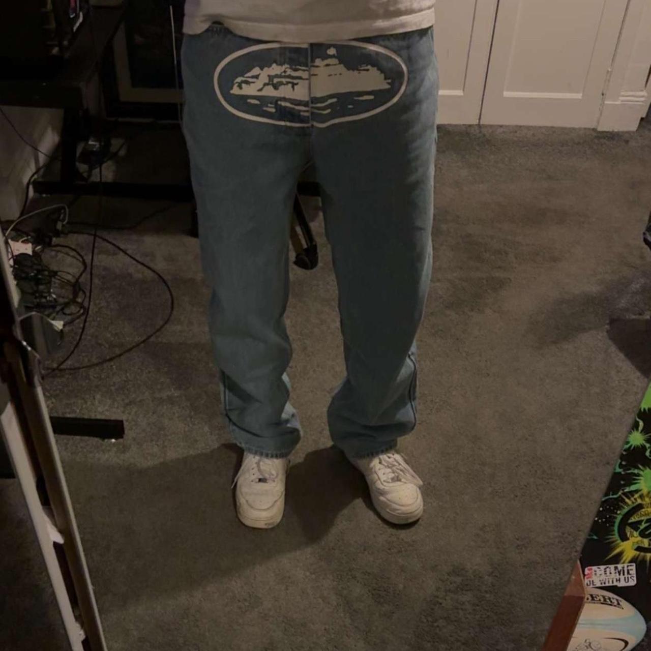 Brand new worn once corteiz jeans Size XXS-28W but... - Depop