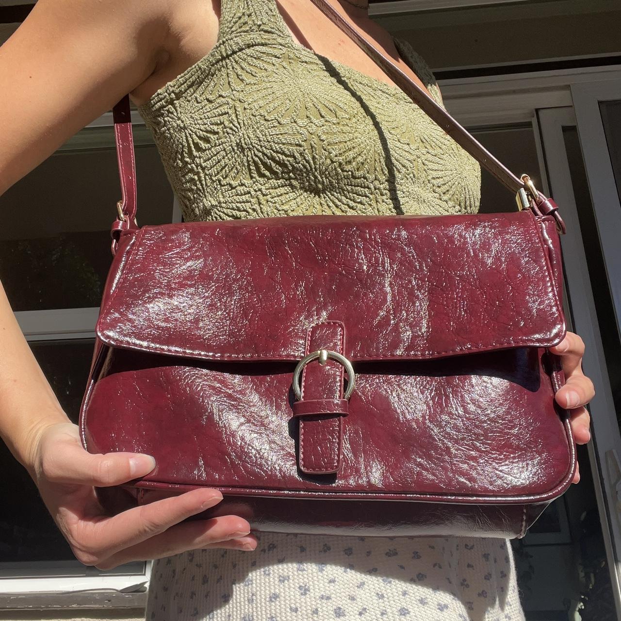 Absolutely gorgeous vegan deep red leather purse 🫦 💋... - Depop