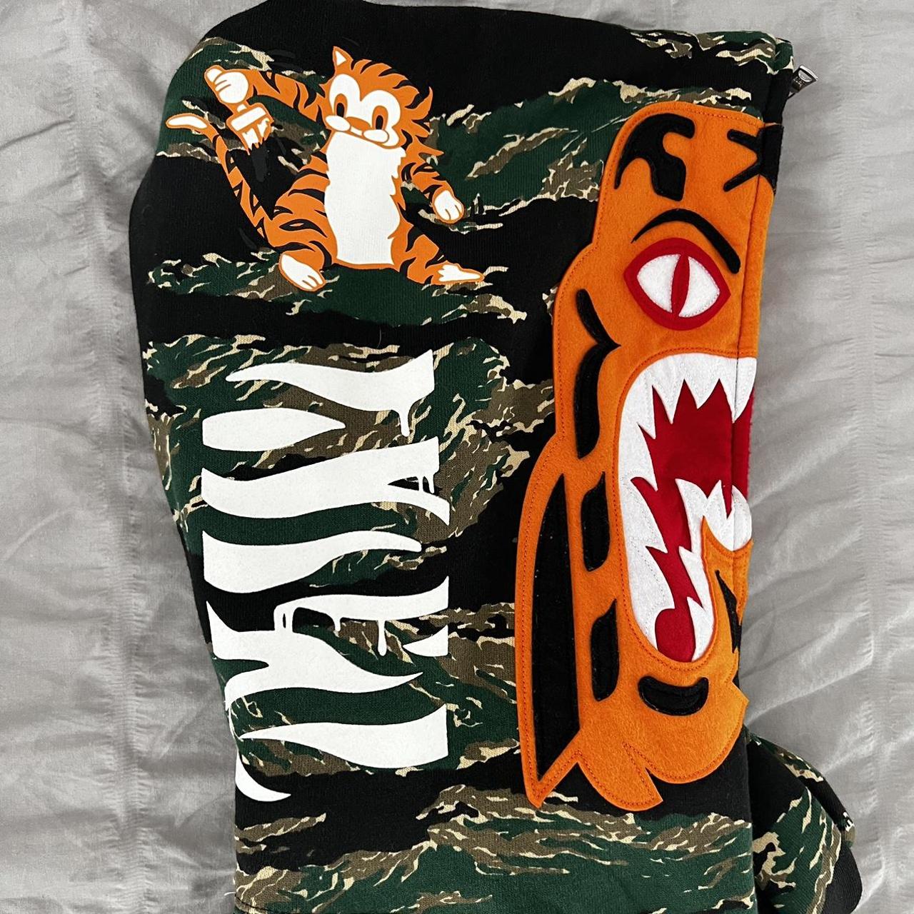Bape Tiger hoodie with Tiger stripe camo style In... - Depop