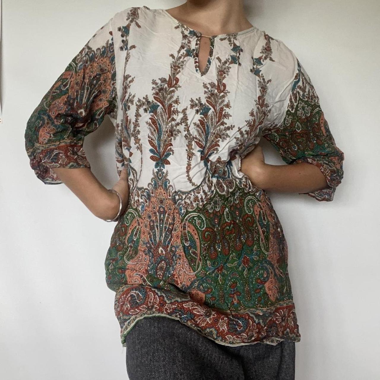 Floaty womens cotton long top/dress. In good... - Depop